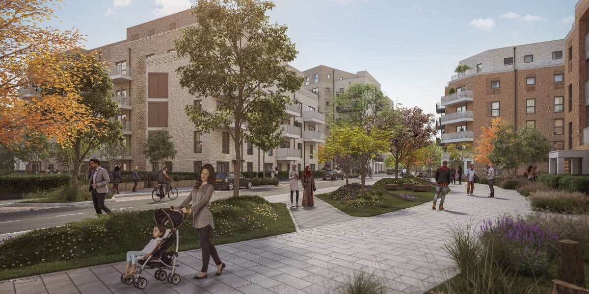 Work well underway on Victoria Quarter flats at New Barnet...but ...